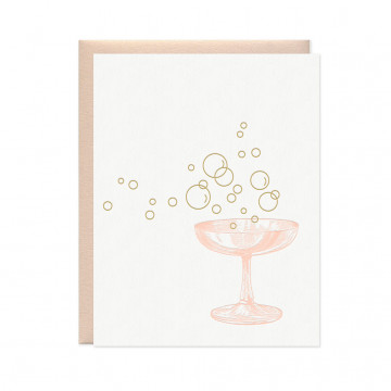 Champagne Bubbles Card | Letterpress greeting cards, paper goods and ...